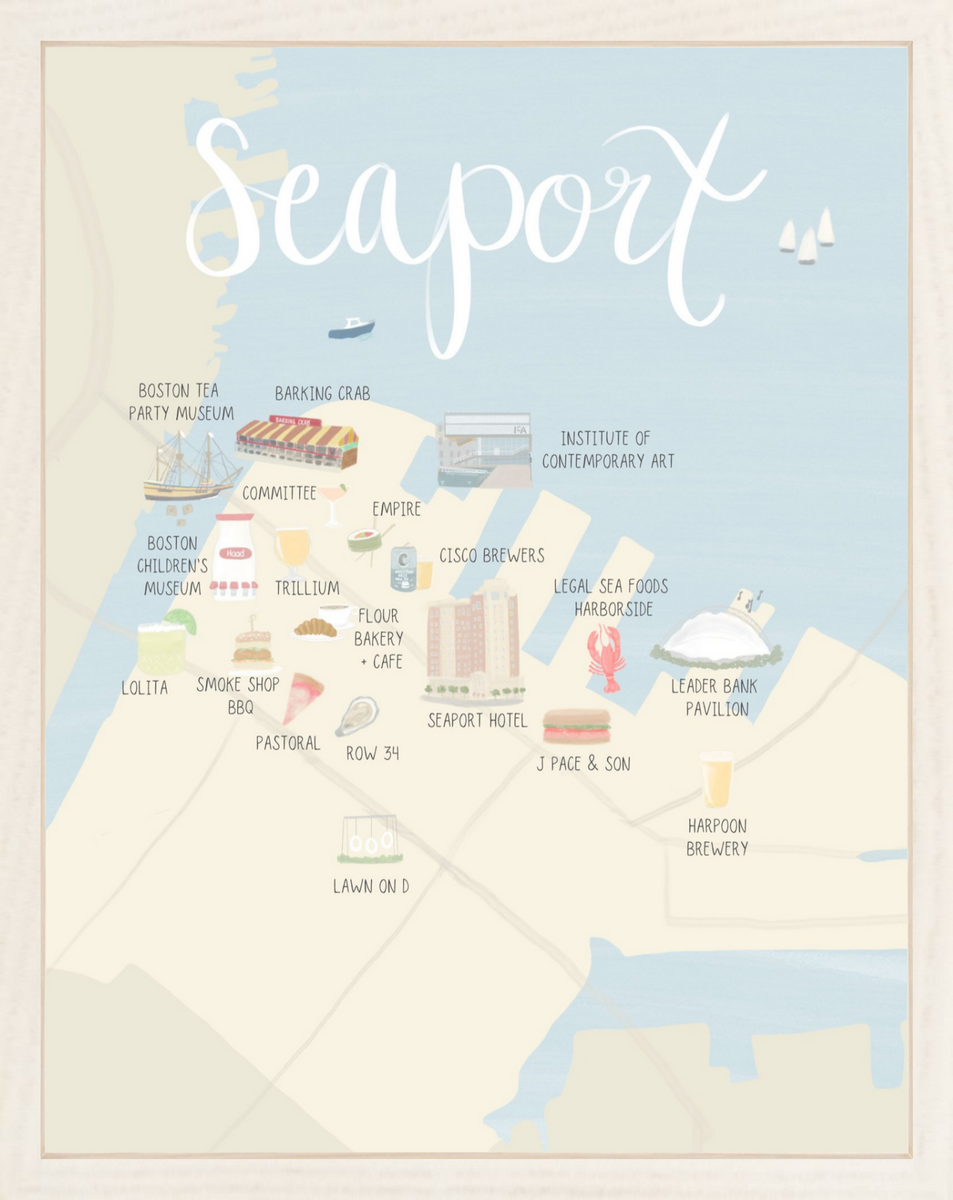 Seaport Boston Map Print (Horizontal or Vertical) – Palm Prints