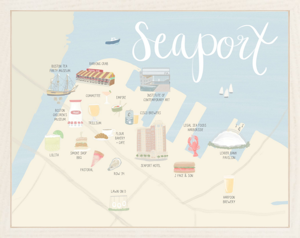 Seaport Boston Map Print (Horizontal or Vertical) – Palm Prints