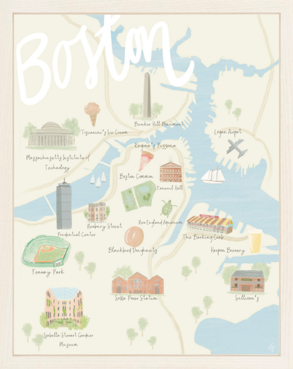 Boston Map Print – Palm Prints