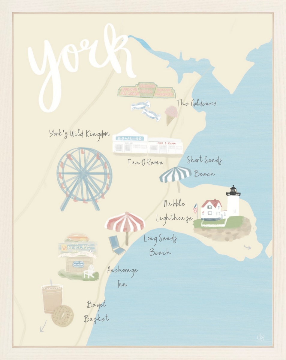 York, Maine Map Print – Palm Prints