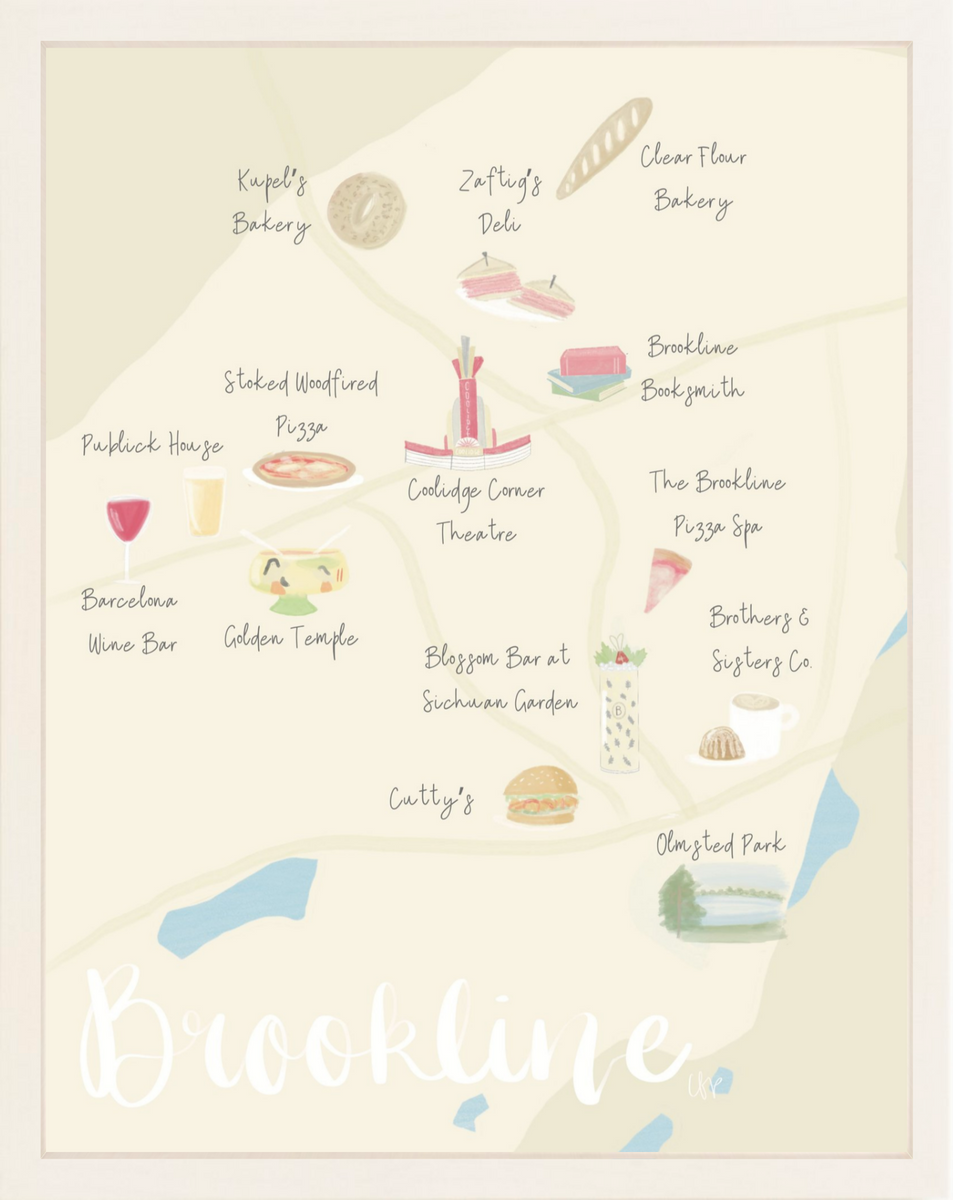 Brookline, MA Map Print – Palm Prints