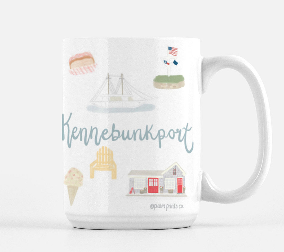Kennebunkport Landmark Mug – Palm Prints